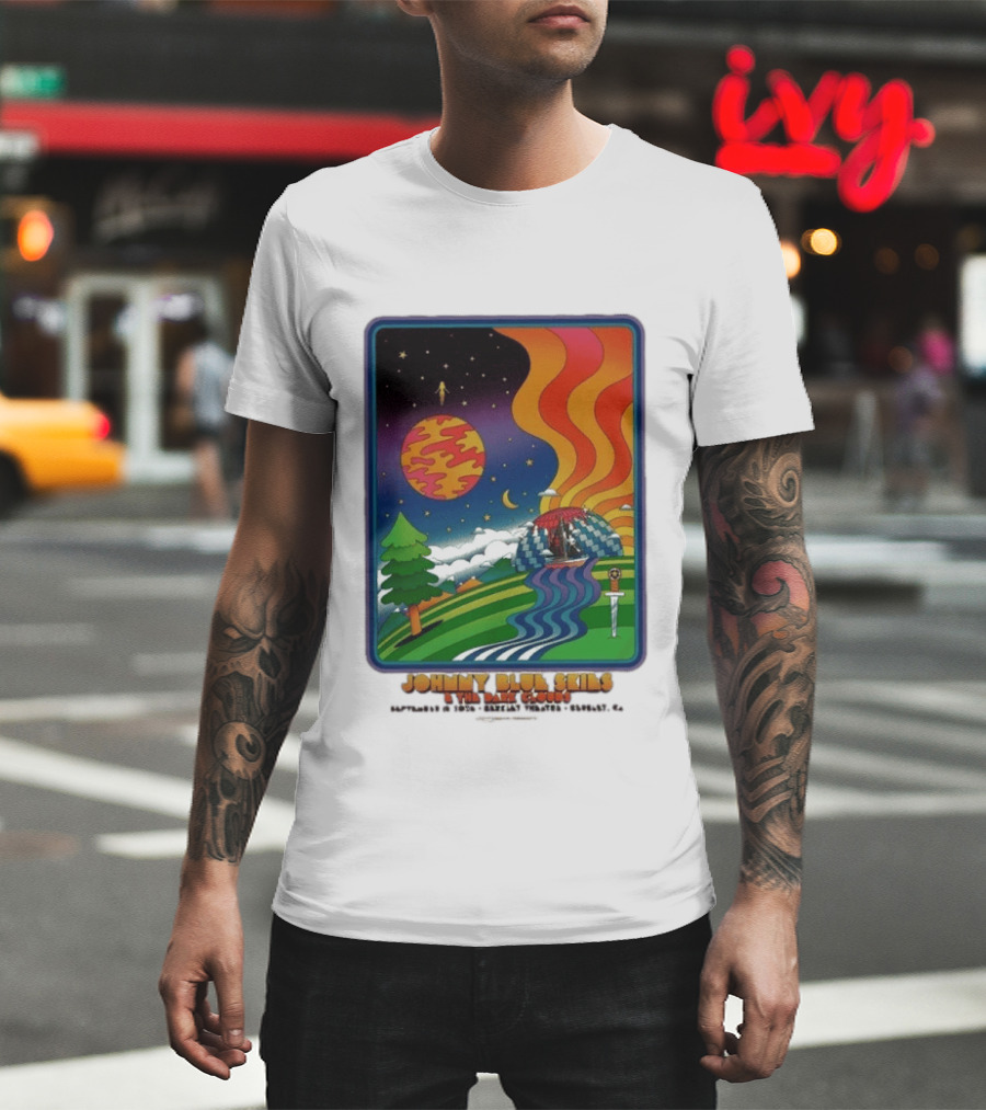 Johnny Blue Skies And The Dark Clouds Greek Theatre Berkeley CA September 15 2026 Event Psychedelic T-Shirt