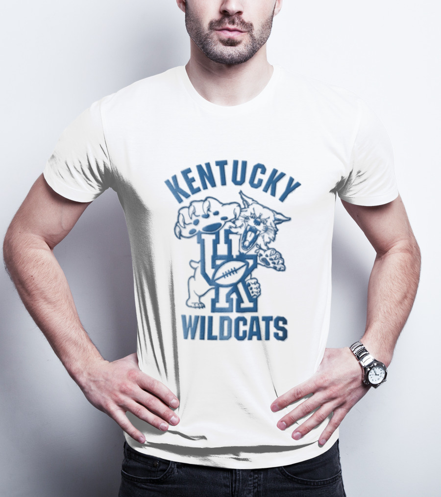 Kentucky Wildcats Roaring Big Paw Monogram UK Football T-Shirt