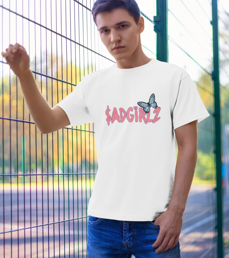 Sad Girlz Store Sadgirlz Spring Butterfly Pink T-Shirt