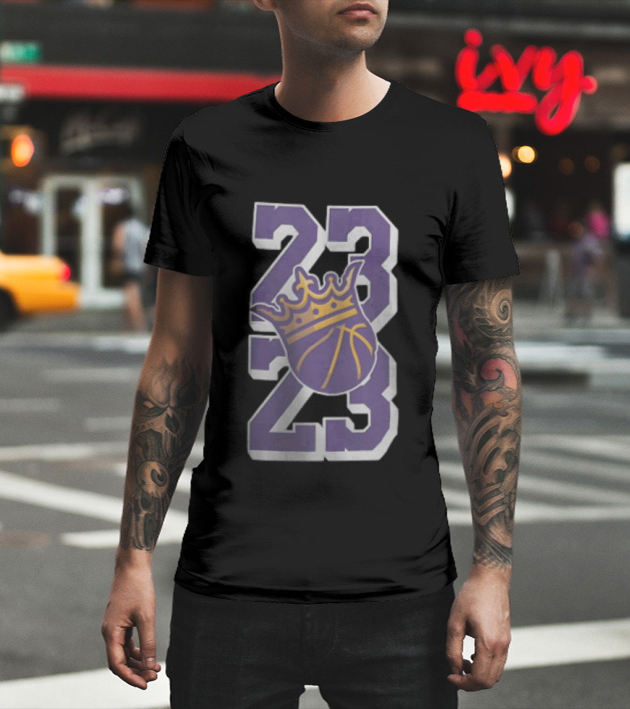 Sacramento Kings NBA 23 Crown Purple Basketball T-Shirt
