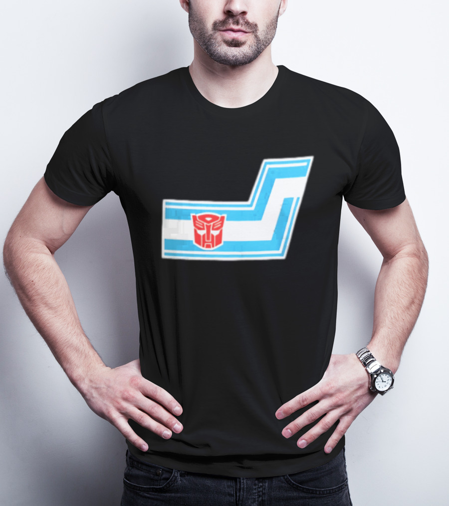 Transformers Autobots Red Insignia Blue White Racing Stripes Chevron Stickers T-Shirt