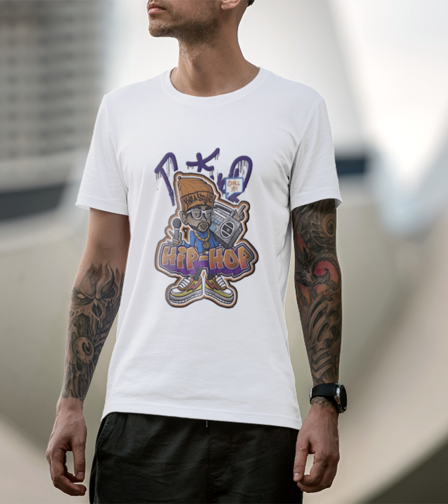 TKO Killa Style Chill Yo Hip Hop Cartoon Boombox Microphone T-Shirt