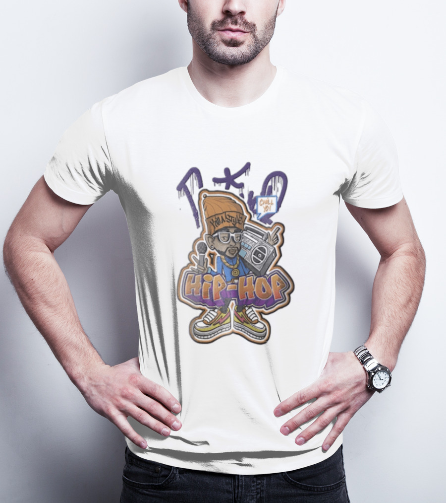 TKO Killa Style Chill Yo Hip Hop Cartoon Boombox Microphone T-Shirt