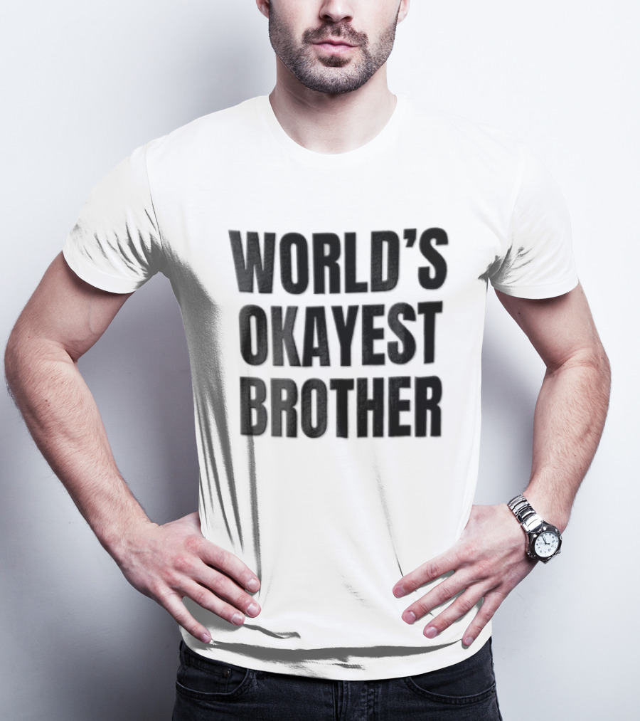 World's Okayest Brother Sans Serif Black T-Shirt