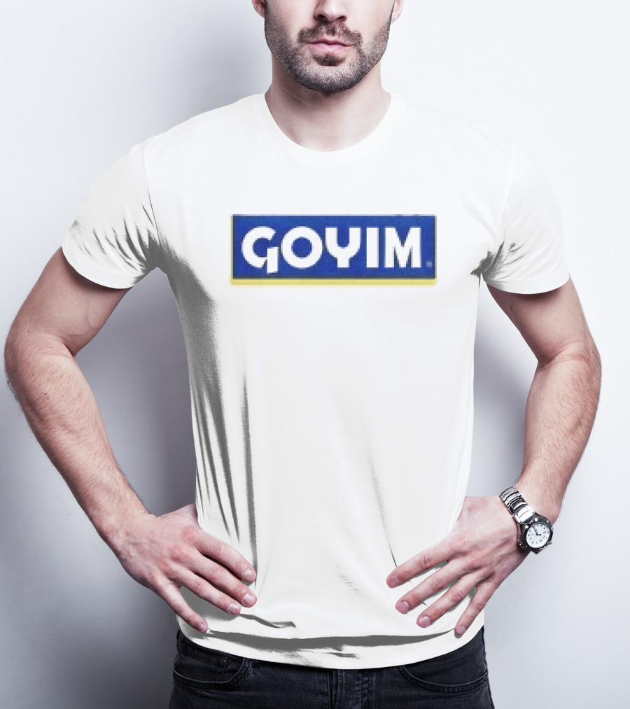 Hydeforce Goyim Text In Bold Font With Blue T-Shirt