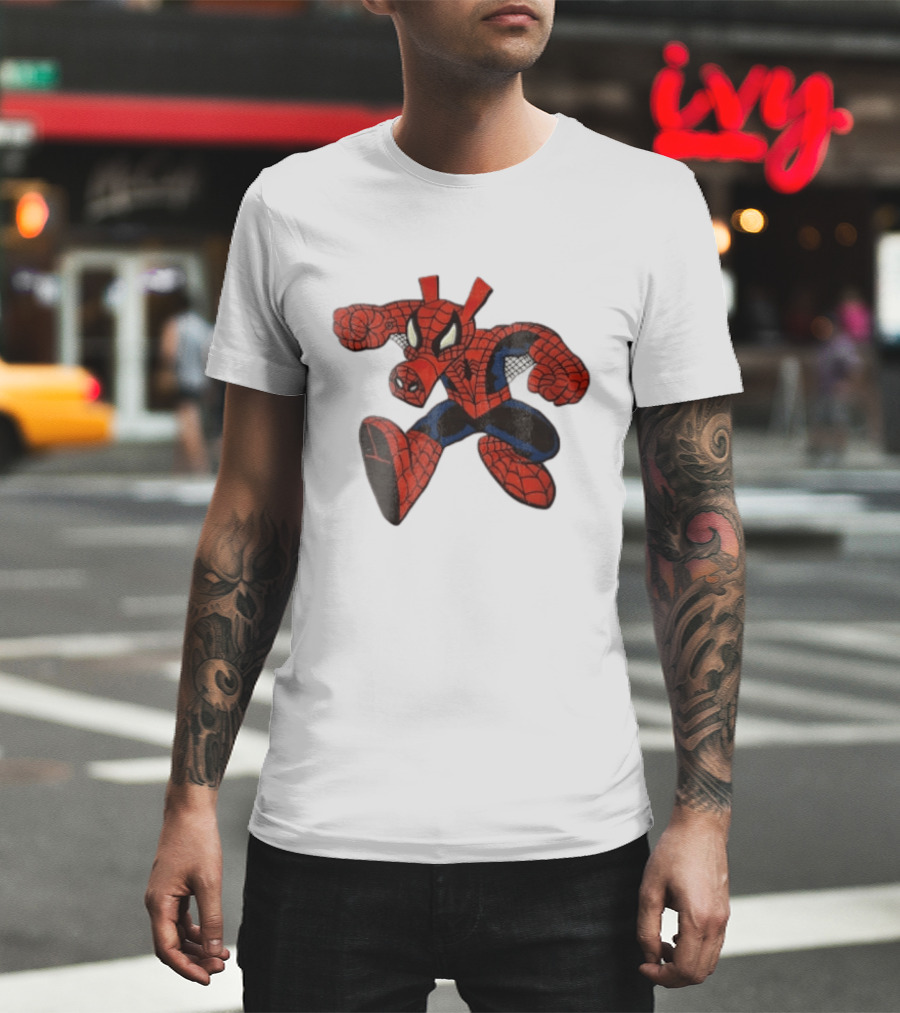 Marvel Comics Cartoon Spider Ham Peter Porker 1986 Pig Suit T-Shirt