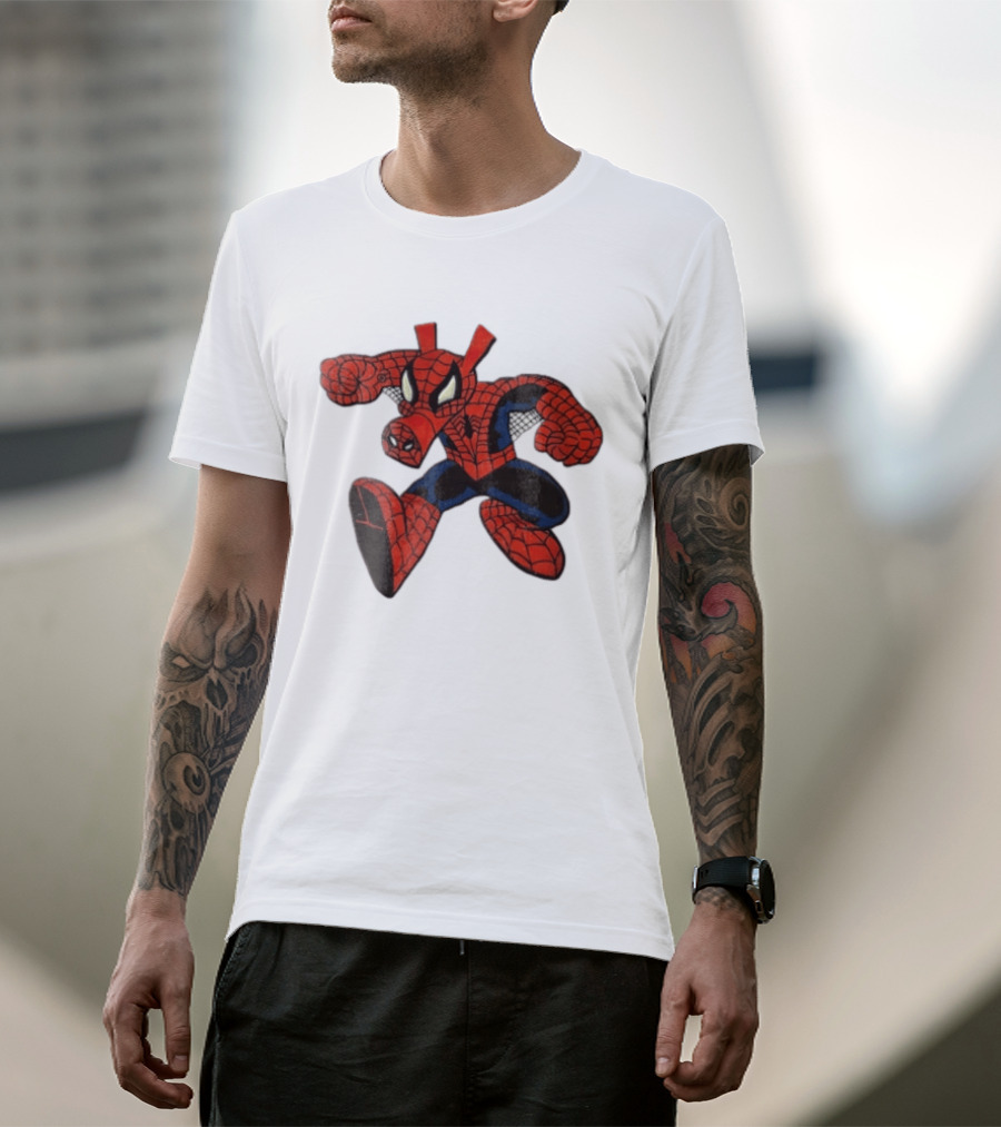 Marvel Comics Cartoon Spider Ham Peter Porker 1986 Pig Suit T-Shirt