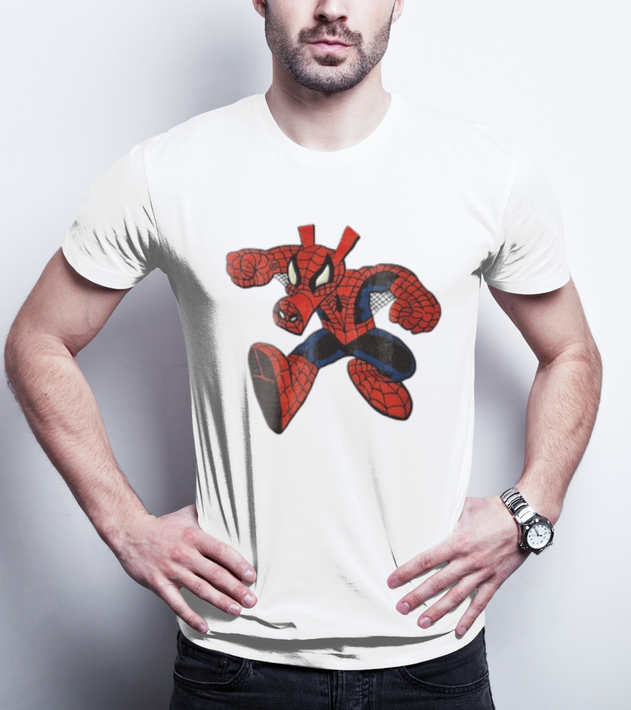Marvel Comics Cartoon Spider Ham Peter Porker 1986 Pig Suit T-Shirt