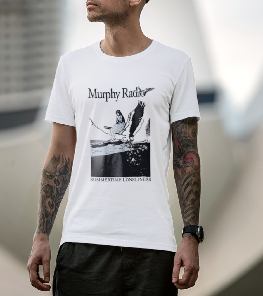 Murphy Radio Summertime Loneliness Woman On Flying Crane At Shore Line T-Shirt