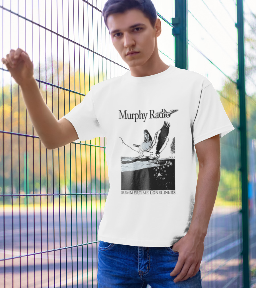 Murphy Radio Summertime Loneliness Woman On Flying Crane At Shore Line T-Shirt