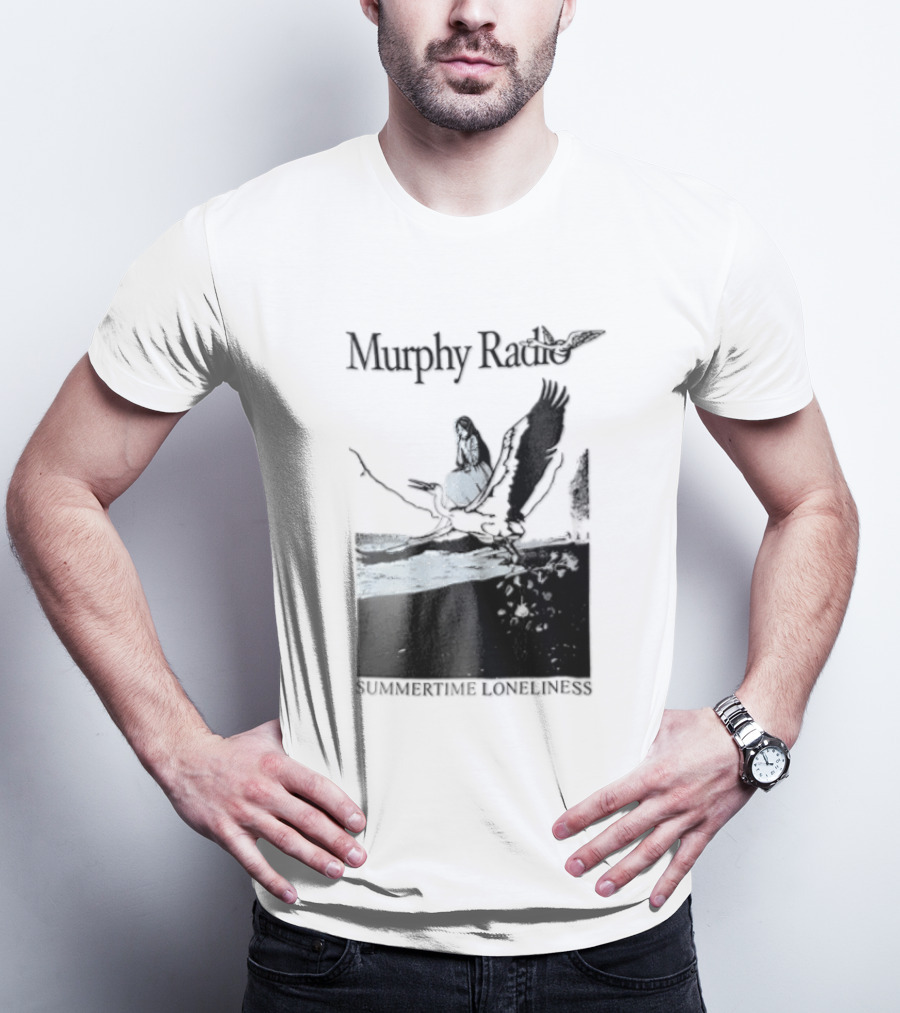 Murphy Radio Summertime Loneliness Woman On Flying Crane At Shore Line T-Shirt