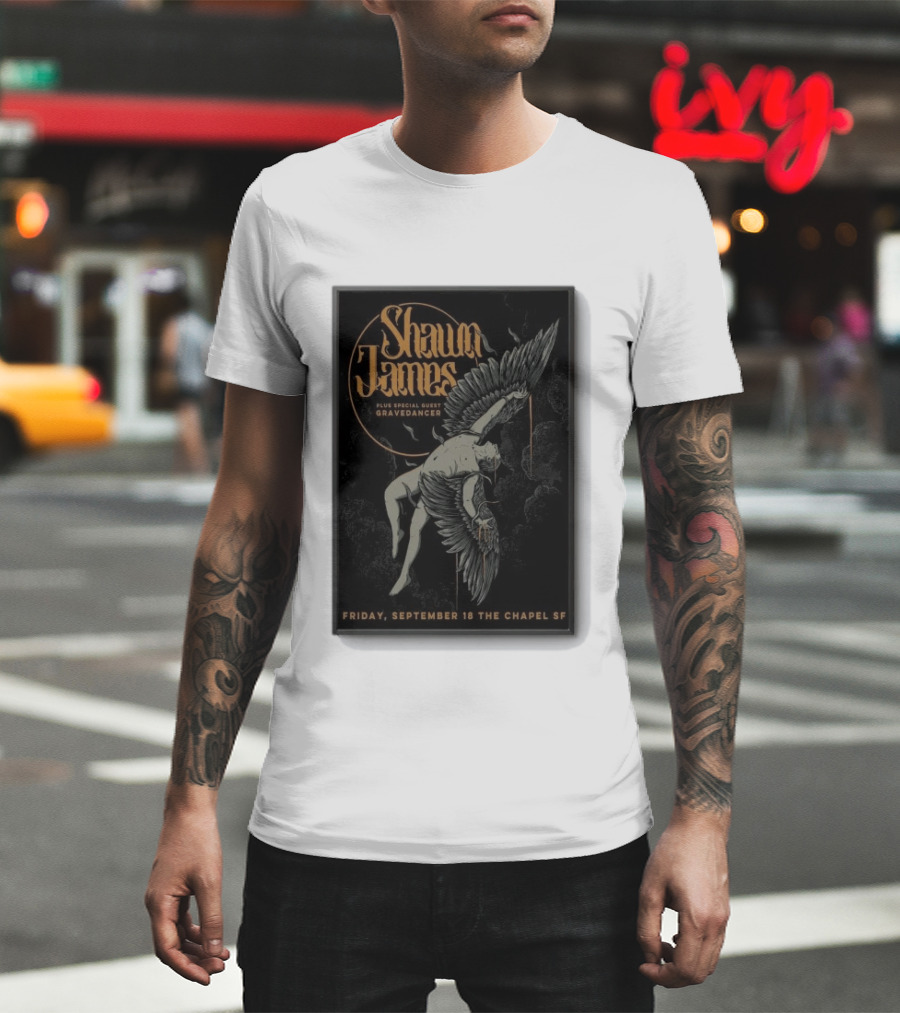 Shawn James San Francisco Concert Special Guest Gravedancer September 18 The Chapel SF T-Shirt