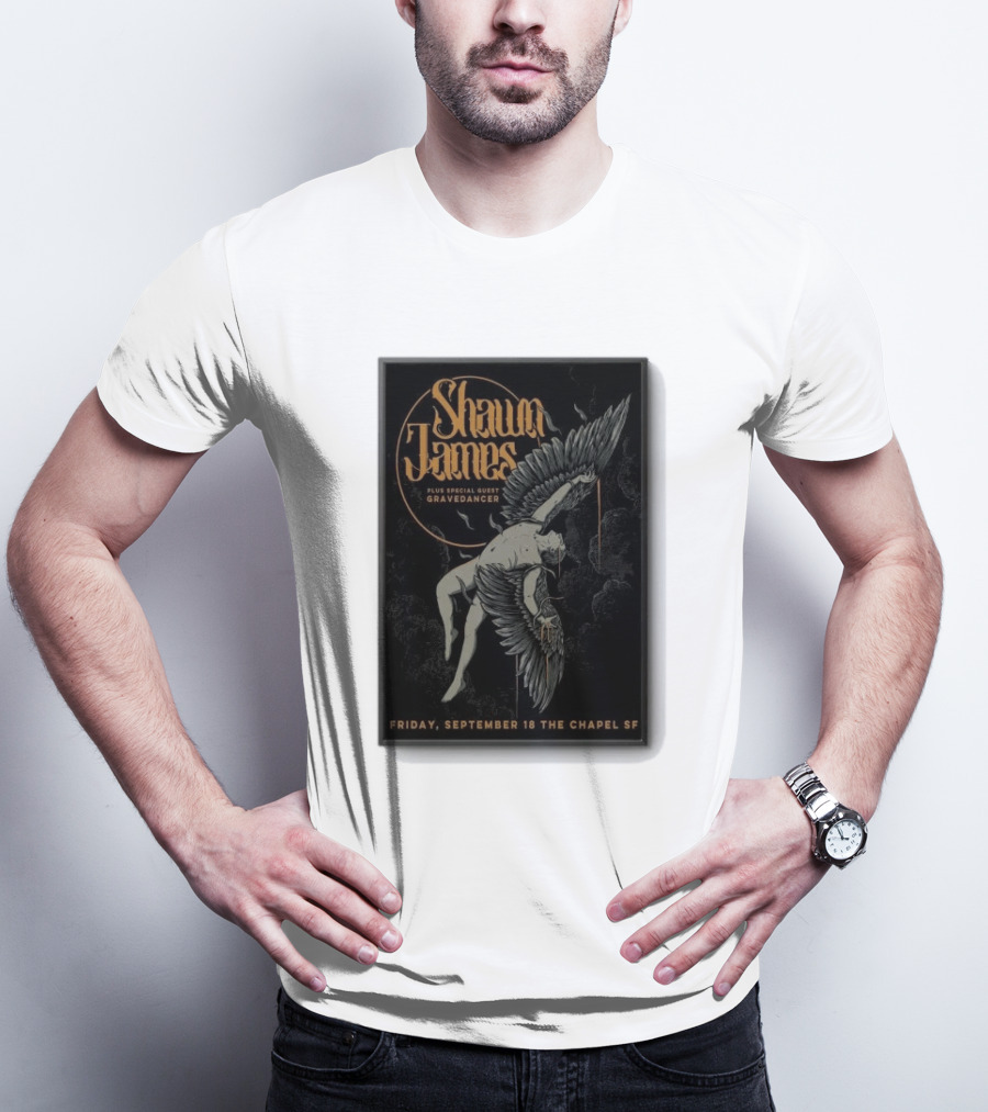 Shawn James San Francisco Concert Special Guest Gravedancer September 18 The Chapel SF T-Shirt