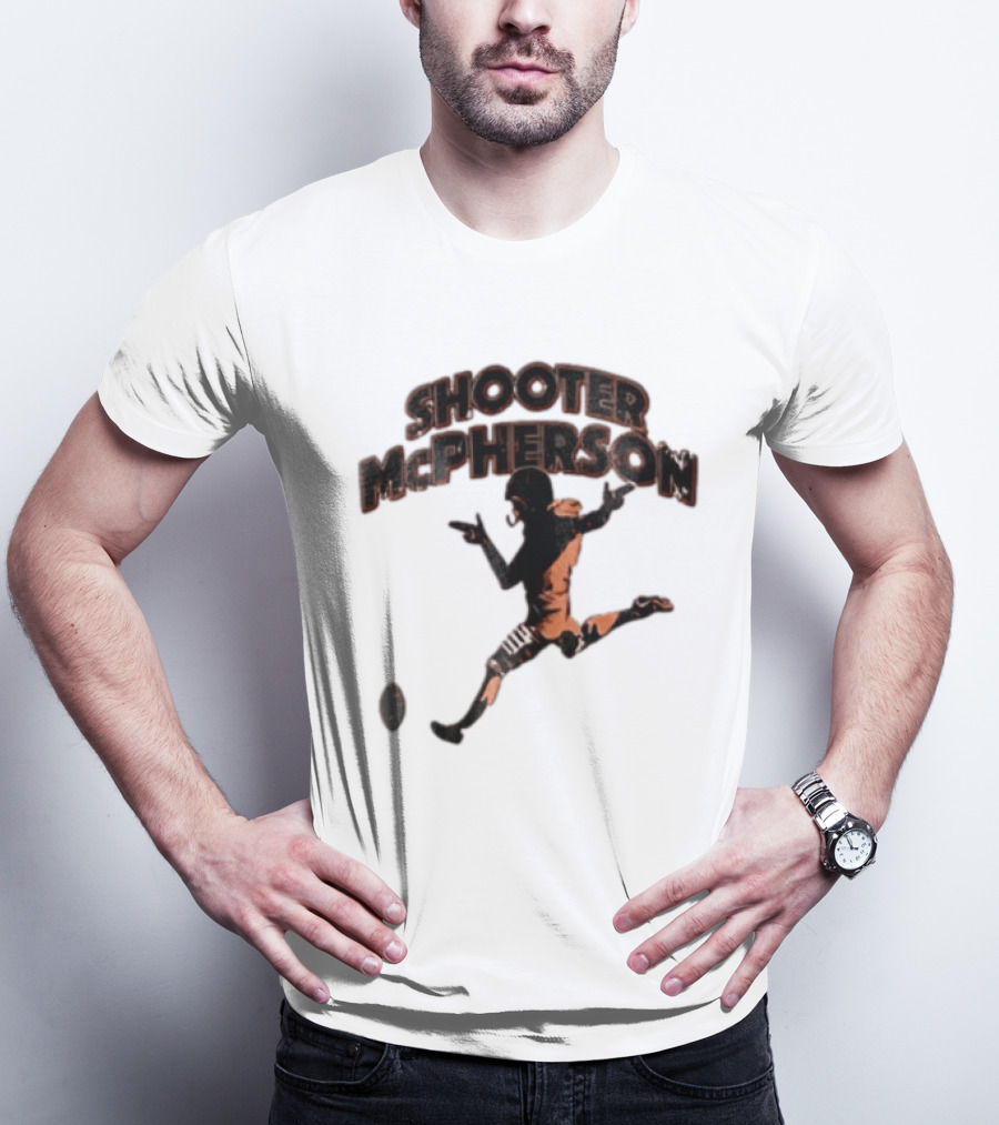 Shooter Mcpherson Football Kicker Finger Guns Distressed Player T-Shirt