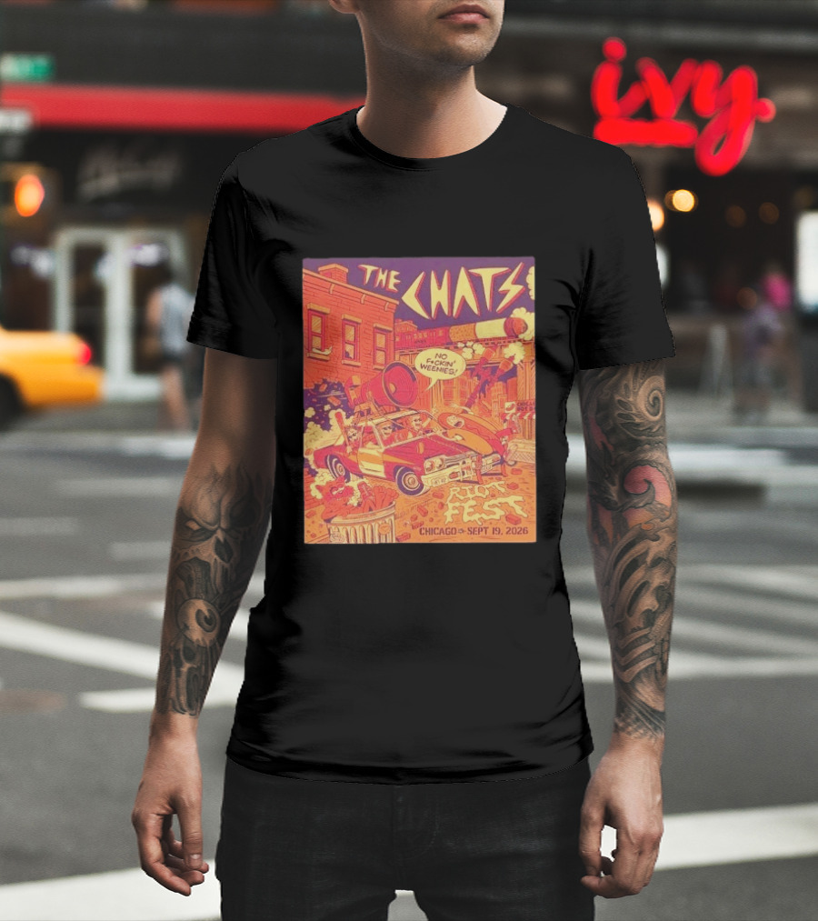 The Chats Riot Fest Chicago September 19 2026 Vintage Comic T-Shirt