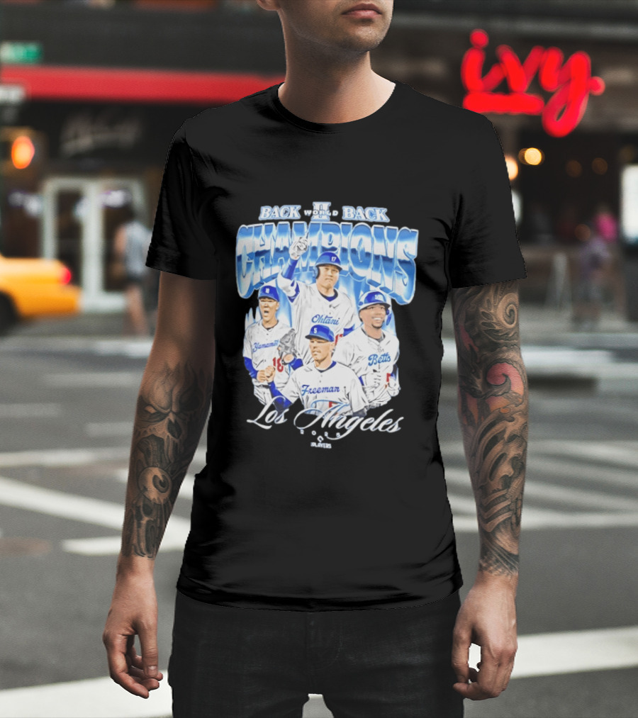 Los Angeles Back To Back Champions Ohtani Freeman Betts 2025 T-Shirt