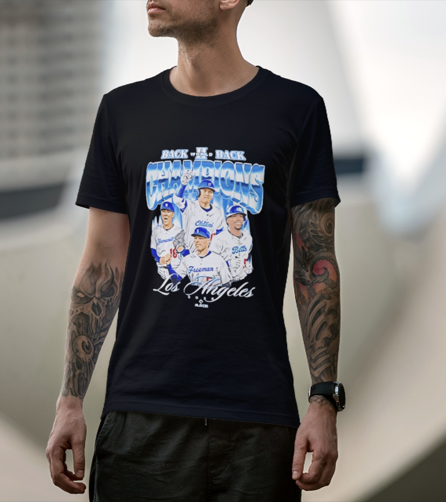 Los Angeles Back To Back Champions Ohtani Freeman Betts 2025 T-Shirt