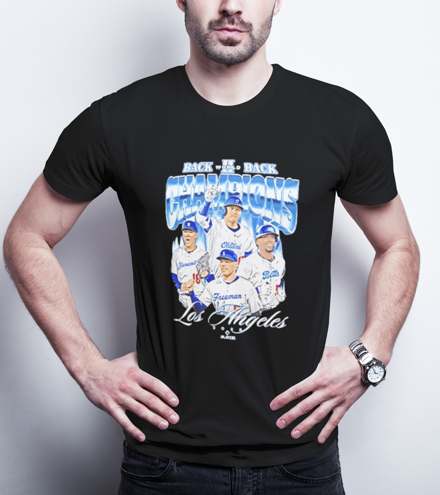Los Angeles Back To Back Champions Ohtani Freeman Betts 2025 T-Shirt