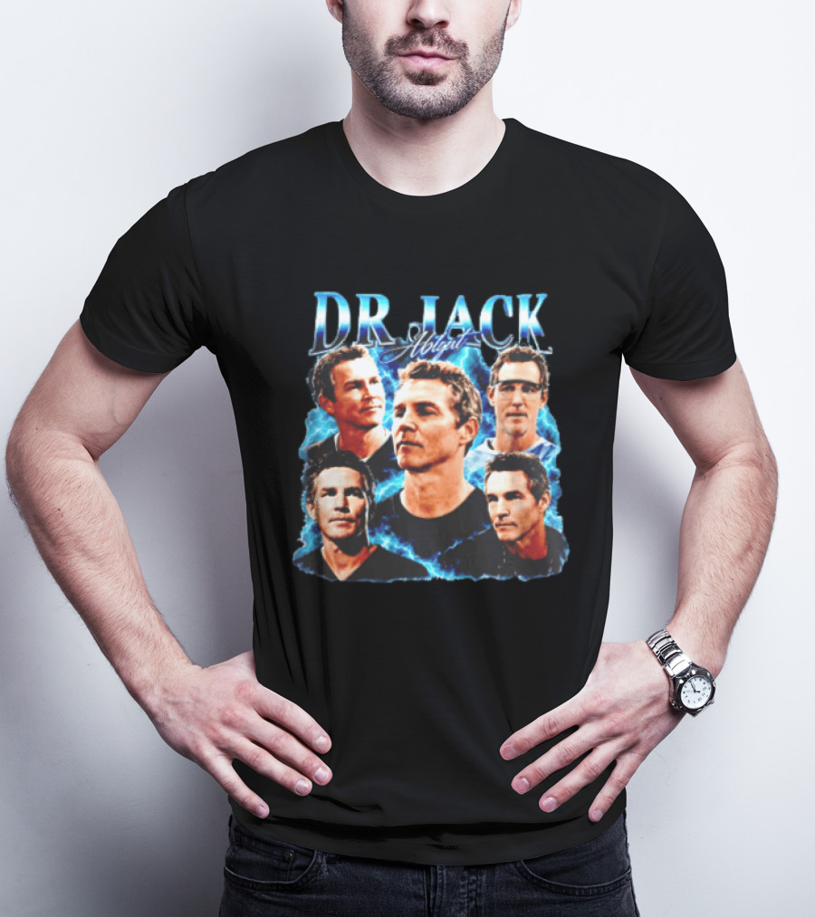 Dr Jack Abigail Bootleg Lightning Doctor Portraits Black T-Shirt