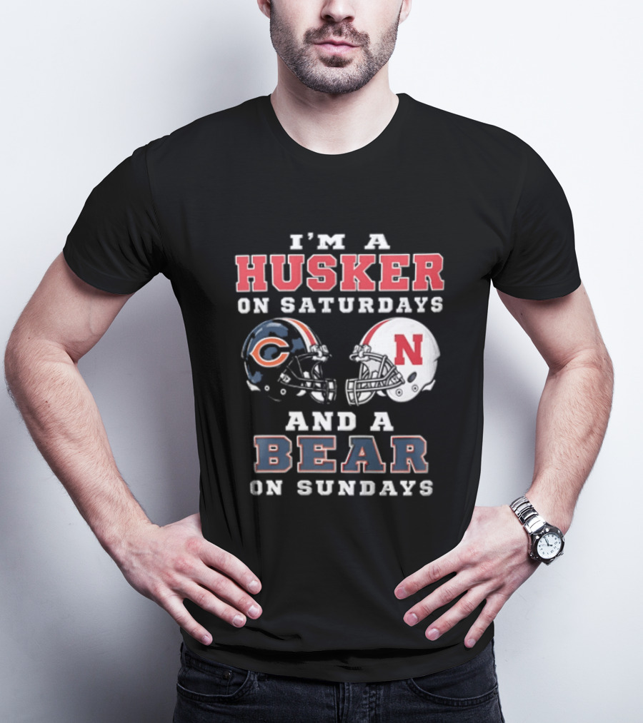 Nebraska Cornhuskers Saturdays Chicago Bears Sundays Sports Fan Gear T-Shirt