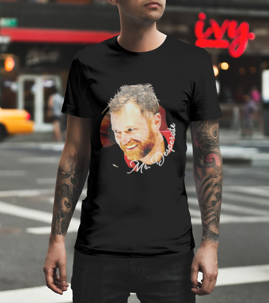 Mr Desperate Smiling Bearded Man Circular Photo T-Shirt