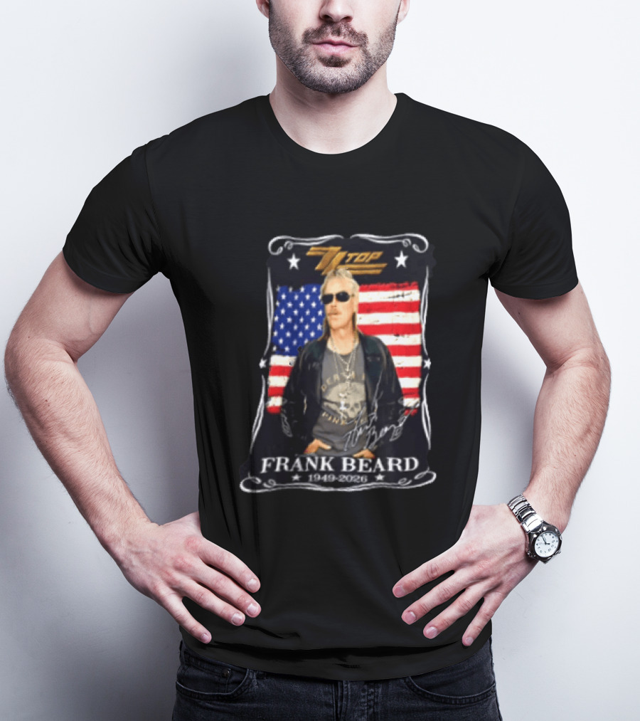 ZZ Top Frank Beard 1949 2026 American Flag Memorial T-Shirt