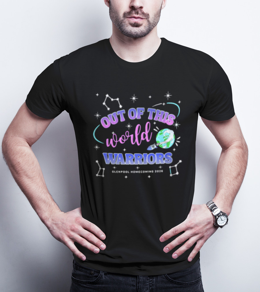 Out Of This World Warriors Glenpool Homecoming 2026 Cartoon Earth Rocket Constellations T-Shirt