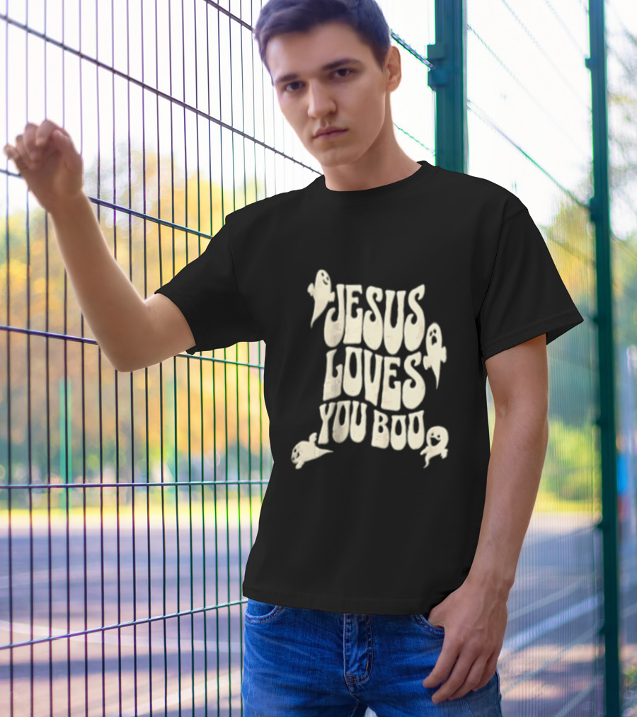 Jesus Loves You Boo Halloween Christian Ghosts T-Shirt