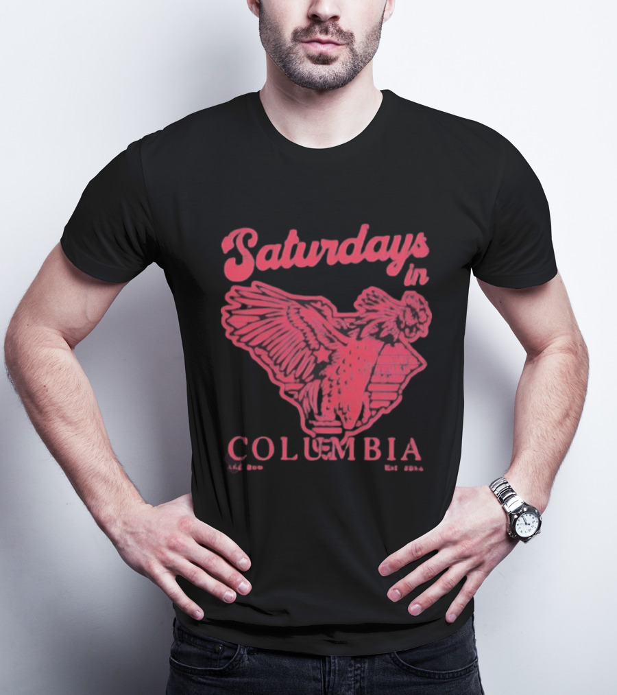 Saturdays In Columbia Old Row Gamecock Rooster Est 2014 T-Shirt