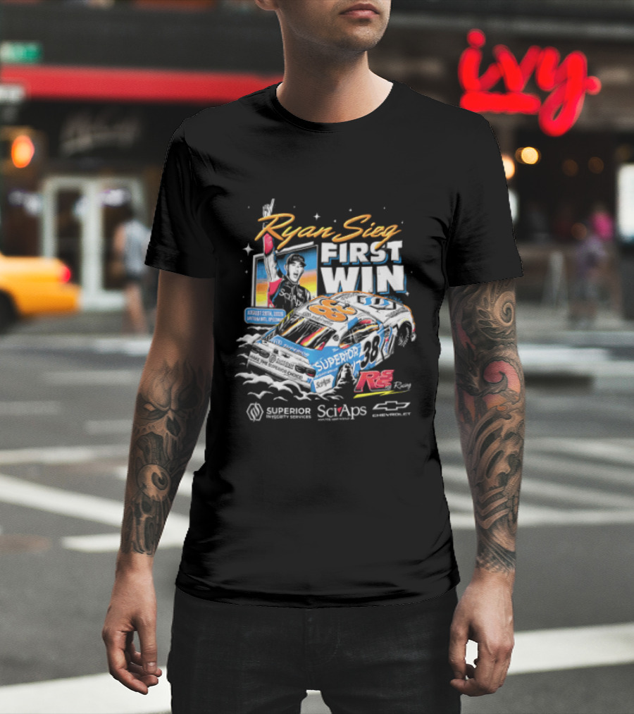 Ryan Sieg First Win August 28th 2026 Daytona Intl Speedway Superior Racing Chevrolet Stock Car Celebrating T-Shirt