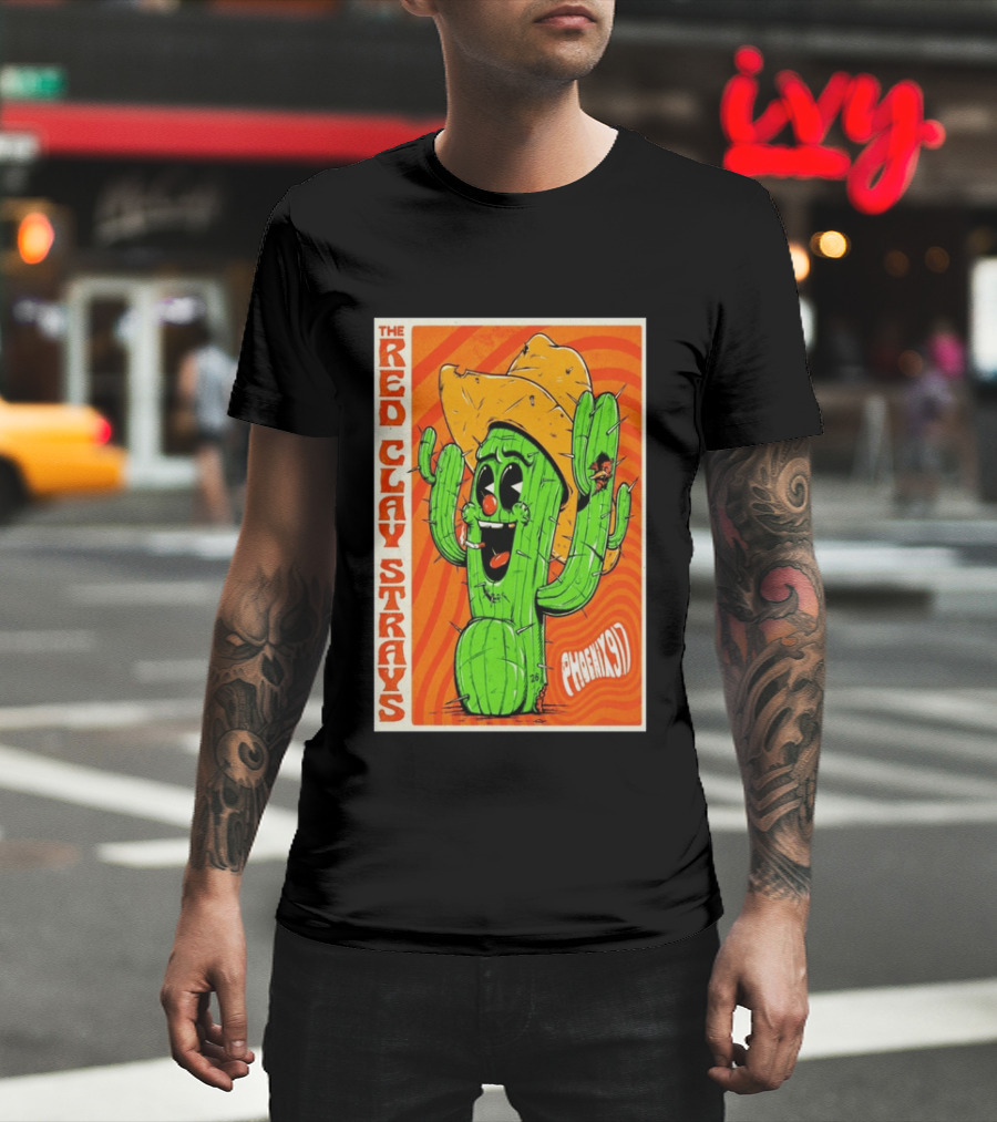 The Red Clay Strays Phoenix Cactus Character 2026 Desert Diamond Arena T-Shirt