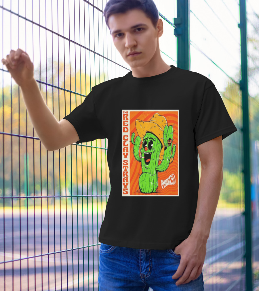 The Red Clay Strays Phoenix Cactus Character 2026 Desert Diamond Arena T-Shirt