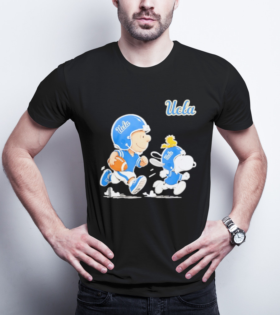 UCLA Charlie Brown Woodstock Snoopy Football NCAA Bruins Collaboration T-Shirt