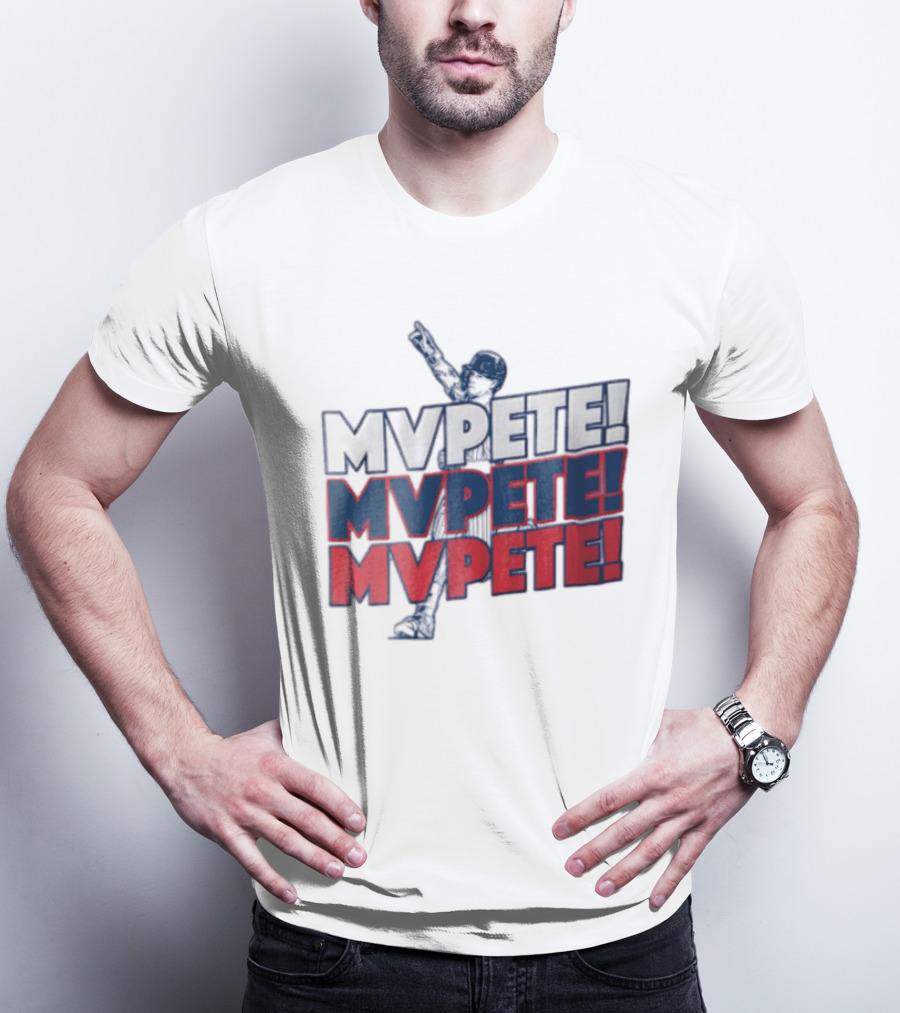 MVPETE Baseball Player Pointing Up Repeated T-Shirt
