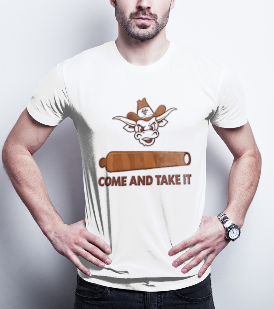 Texas Longhorns Mascot Cowboy Come And Take It Cannon T-Shirt