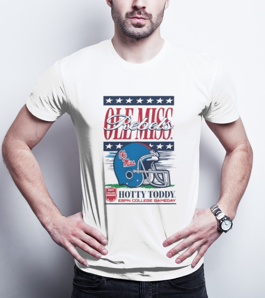 Ole Miss Rebels Helmet Hotty Toddy ESPN College Gameday T-Shirt