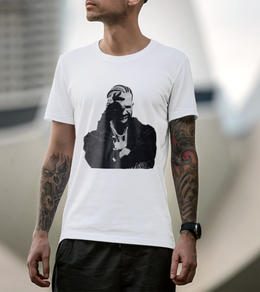Drake Halftone Rapper Chains Gloves T-Shirt