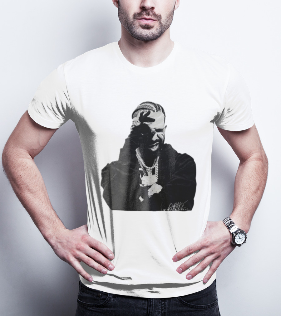Drake Halftone Rapper Chains Gloves T-Shirt