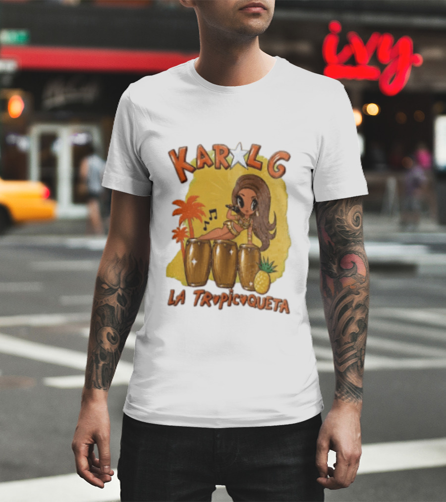 Karol G La Tropicuqueta Tropical Drummer Vibrant Island Vibes T-Shirt