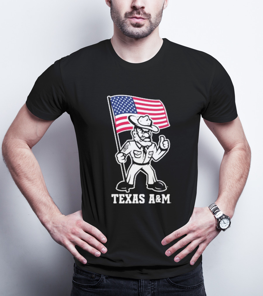 Texas A&M Ol' Sarge 2026 American Flag T-Shirt