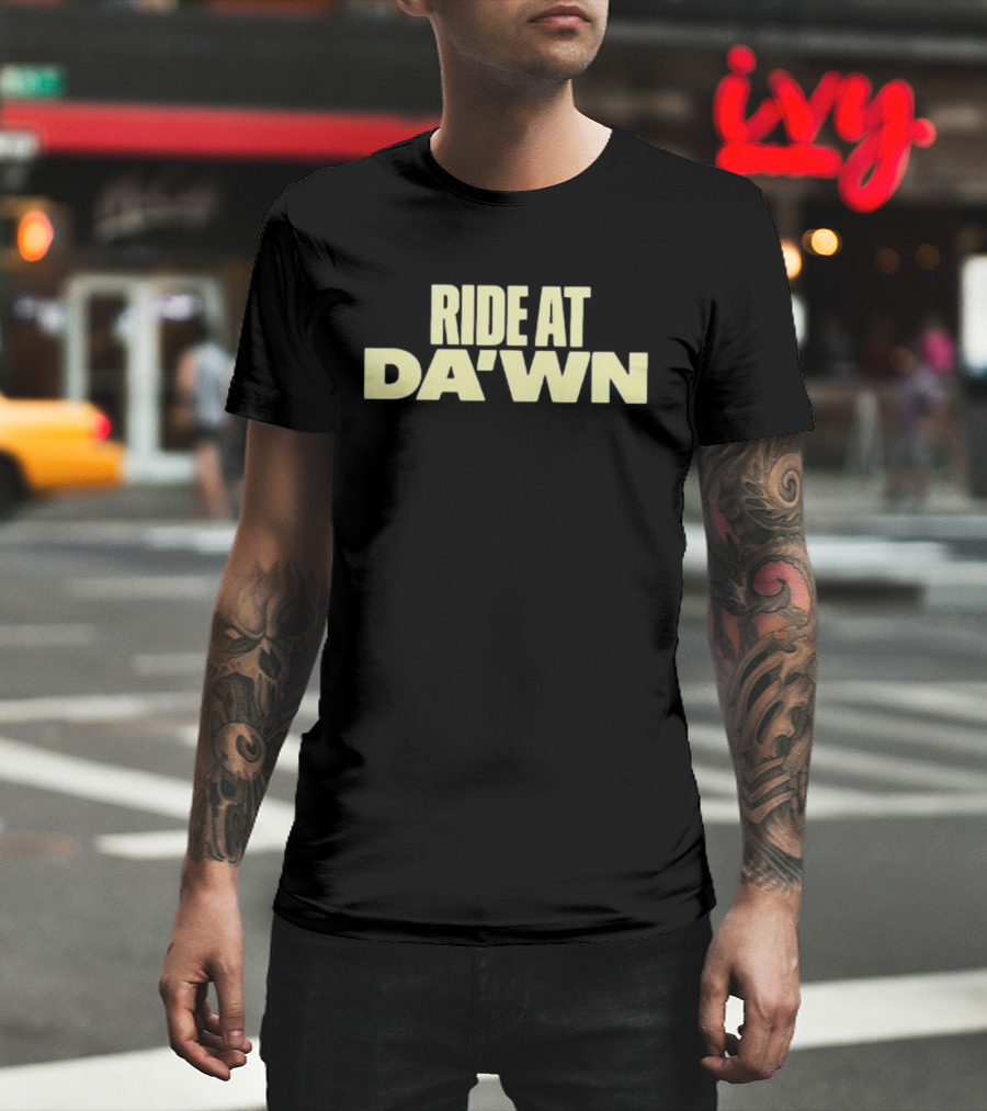 Aces Ride At Dawn Text Bold Yellow Font T-Shirt