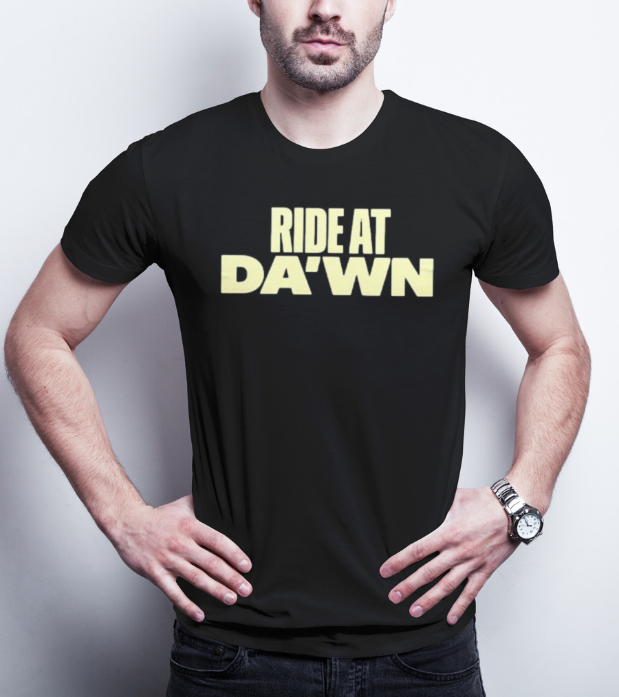 Aces Ride At Dawn Text Bold Yellow Font T-Shirt