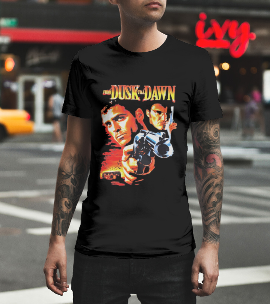 From Dusk Till Dawn Movie Artwork With Two Armed Characters T-Shirt