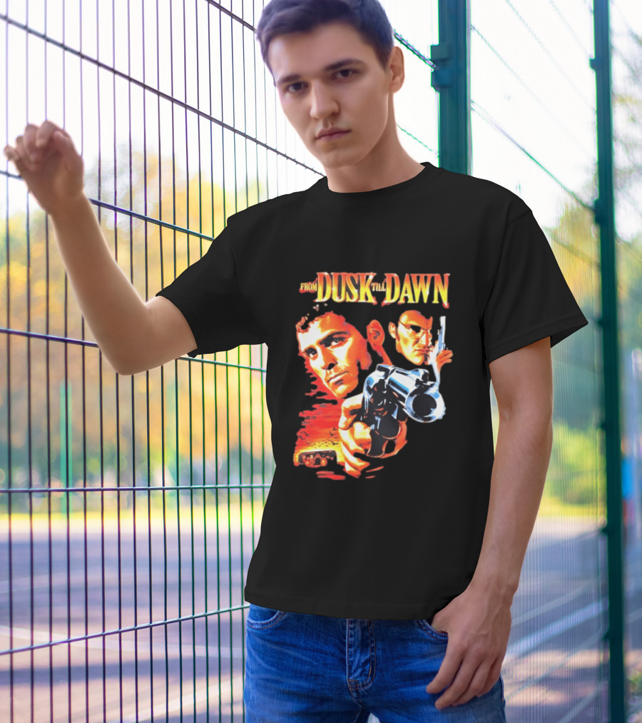 From Dusk Till Dawn Movie Artwork With Two Armed Characters T-Shirt