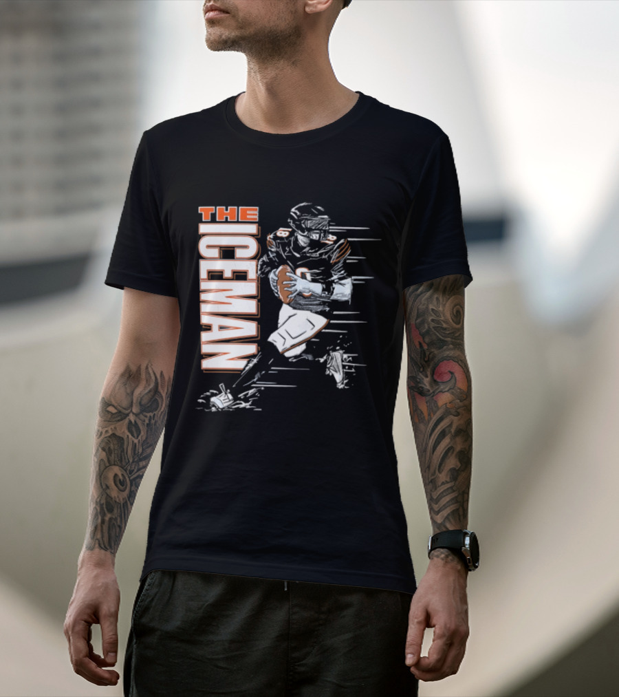Chicago Bears The Iceman Football Player Running Holding Ball T-Shirt