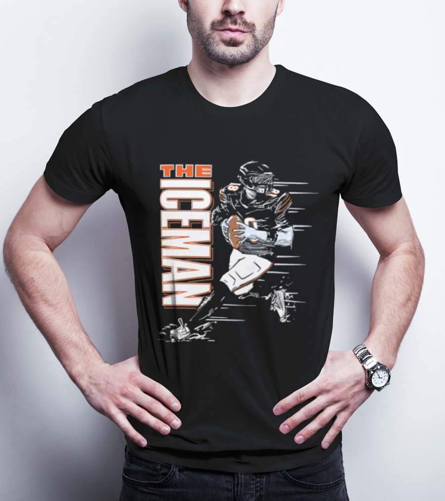 Chicago Bears The Iceman Football Player Running Holding Ball T-Shirt