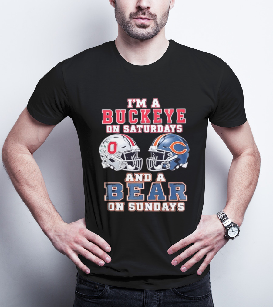 Ohio Buckeyes Saturdays Chicago Bears Sundays Football Rivalry T-Shirt
