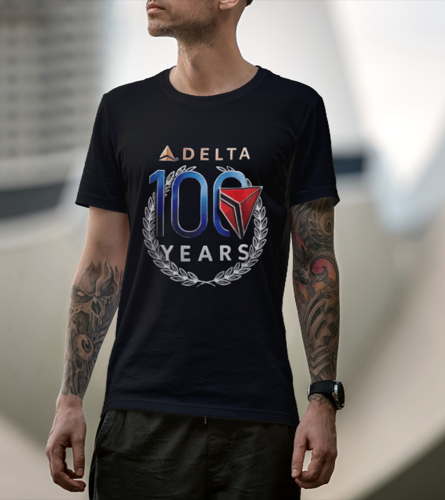 Delta 100 Years Laurel Wreath Anniversary T-Shirt
