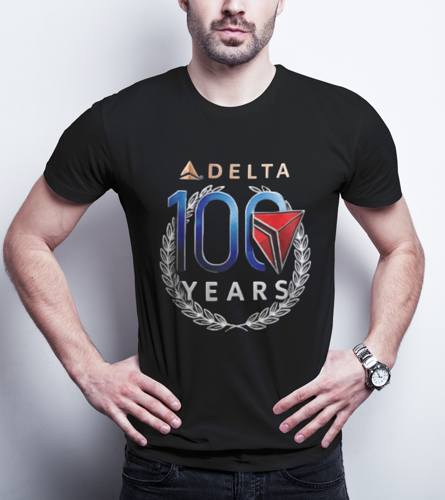 Delta 100 Years Laurel Wreath Anniversary T-Shirt