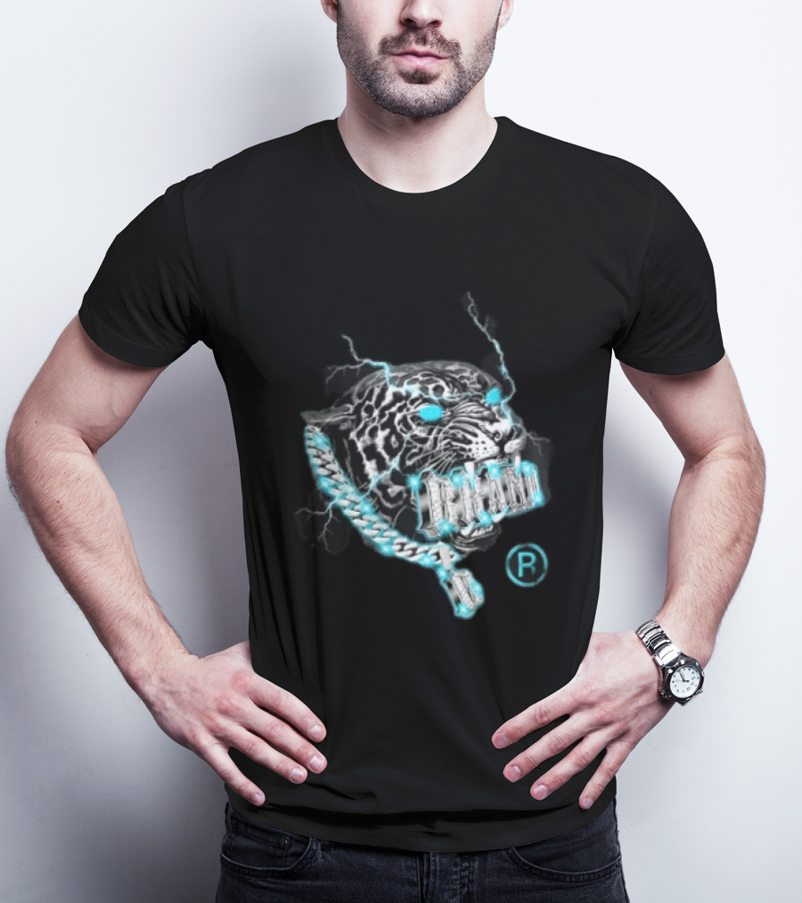Marvel Black Panther Primal Lightning Panther With Blue Chain T-Shirt